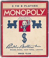 EARLY NO. 7 MONOPOLY GAME WITH PRICE ON BOX AND BOARD LABEL